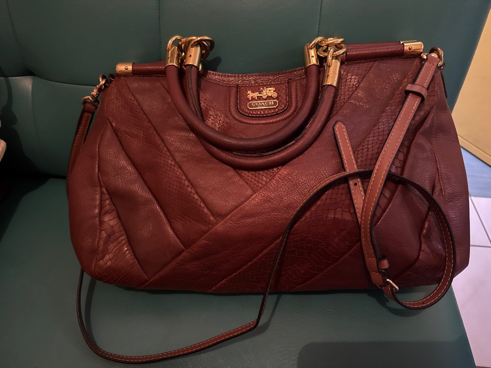 Original Coach Leather Two Way Bag, Luxury, Bags & Wallets on Carousell