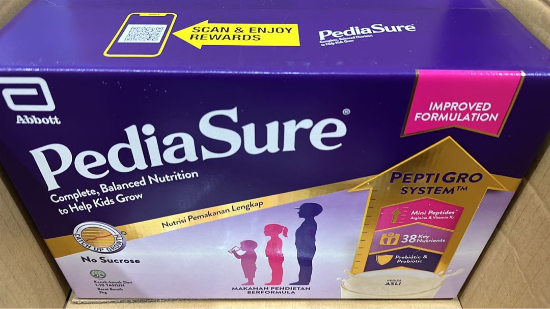 Pediasure plain 3kg refill packet (6x600g), Babies & Kids, Nursing ...