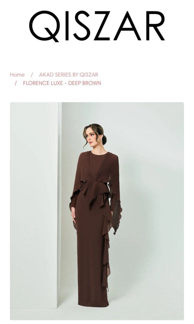 Qiszar Florence Luxe in deep brown, Women's Fashion, Muslimah Fashion, Baju Kurung & sets on ...