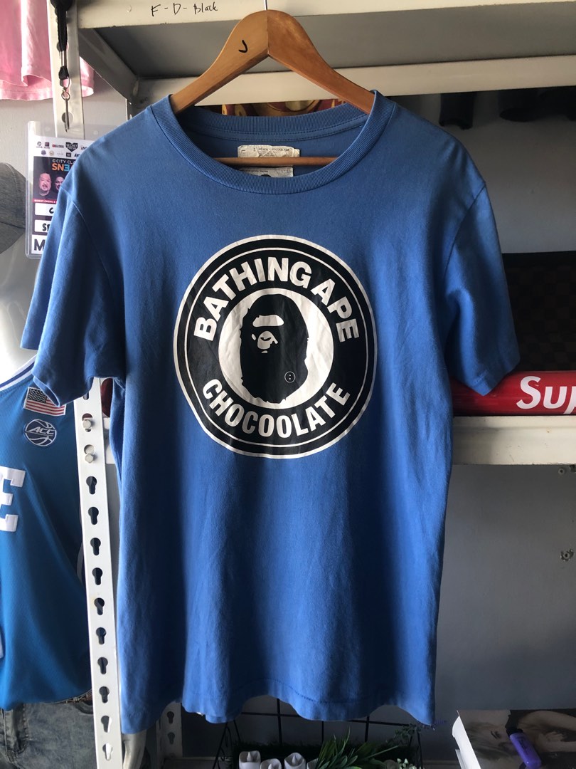 Rare A Bathing Ape x Black chocoolate blue t shirt Sz M Bape Aape ...
