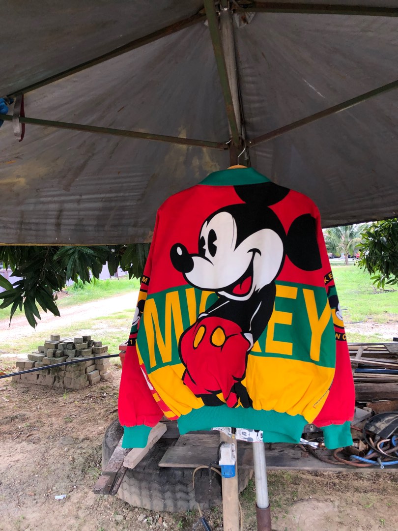 Rare Mickey Mouse Reversible Zipper Flight Jacket, Men's Fashion, Coats ...