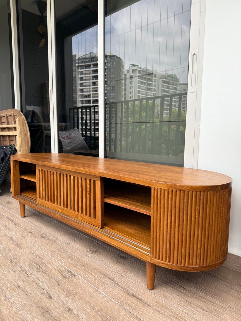 TO GO THIS WEEK! TV Console 1.8m - Teak Fluted Panel Design, Furniture ...