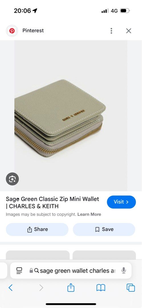 Sage Green Classic Zip Mini Wallet I CHARLES & KEITH, Women's Fashion ...