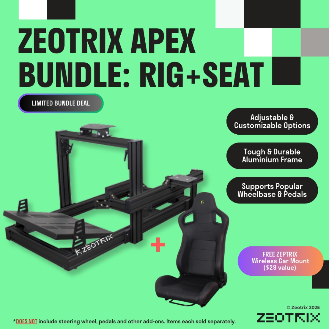 Sim Racing Rig Bundle - Durable & Customizable Setup - Compatible with ...