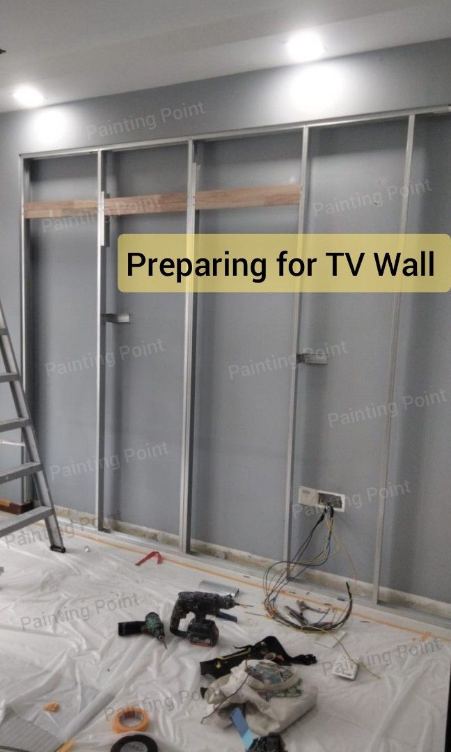 Tv wall install, Partition wall install, Room Partition, Curve wall ...