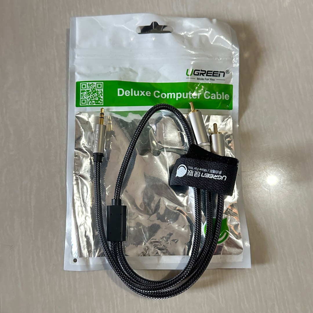 Ugreen deluxe computer audio cable AV135 3.5mm to 2RCA, Computers ...