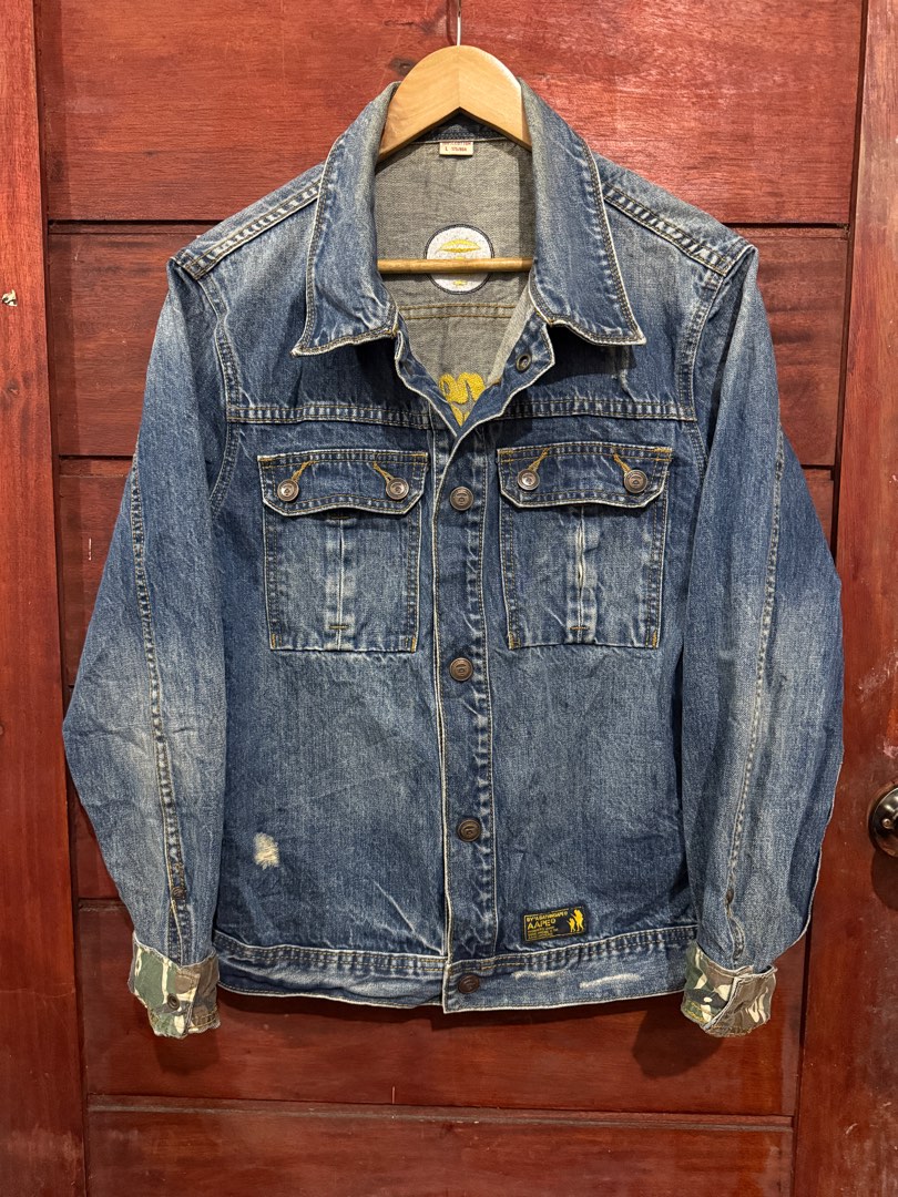 Vintage BAPE Denim Jacket, Men's Fashion, Coats, Jackets and Outerwear ...