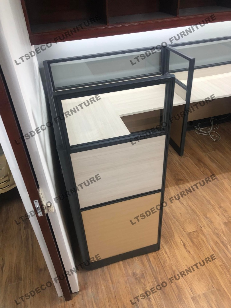 workstation with glass office partition furniture, Furniture & Home ...
