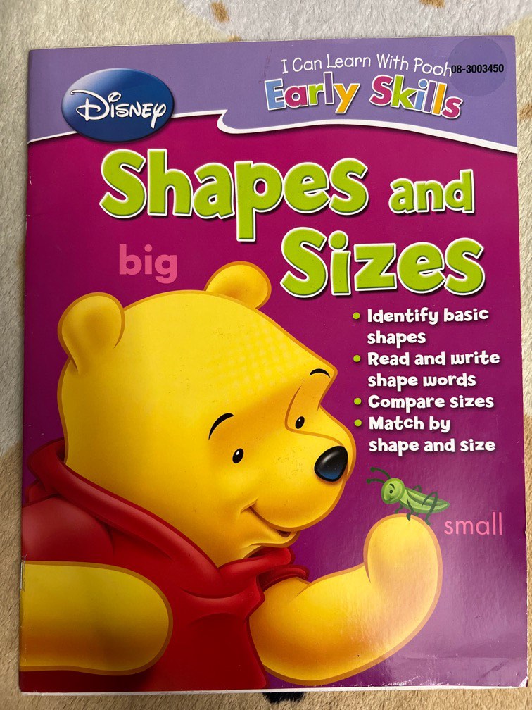 包郵 Disney I Can Learn With Pooh Early Skills Workbooks 練習書 shapes and ...