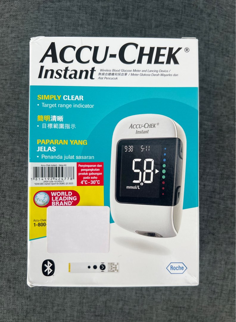 Accu Chek Instant Blood Glucose Meter, Health & Nutrition, Health ...