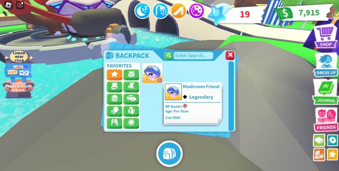 Adopt me- Legendary Mushroom Friend(can ride), Video Gaming, Video ...