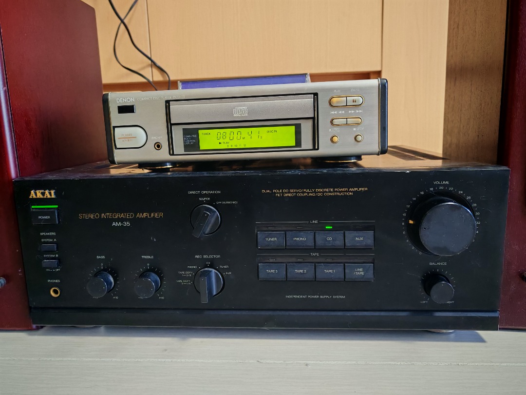 AKAI HIFI STEREO INTEGRATED AMPLIFIER MODEL AM-35, 音響器材, Soundbar、揚聲器 ...