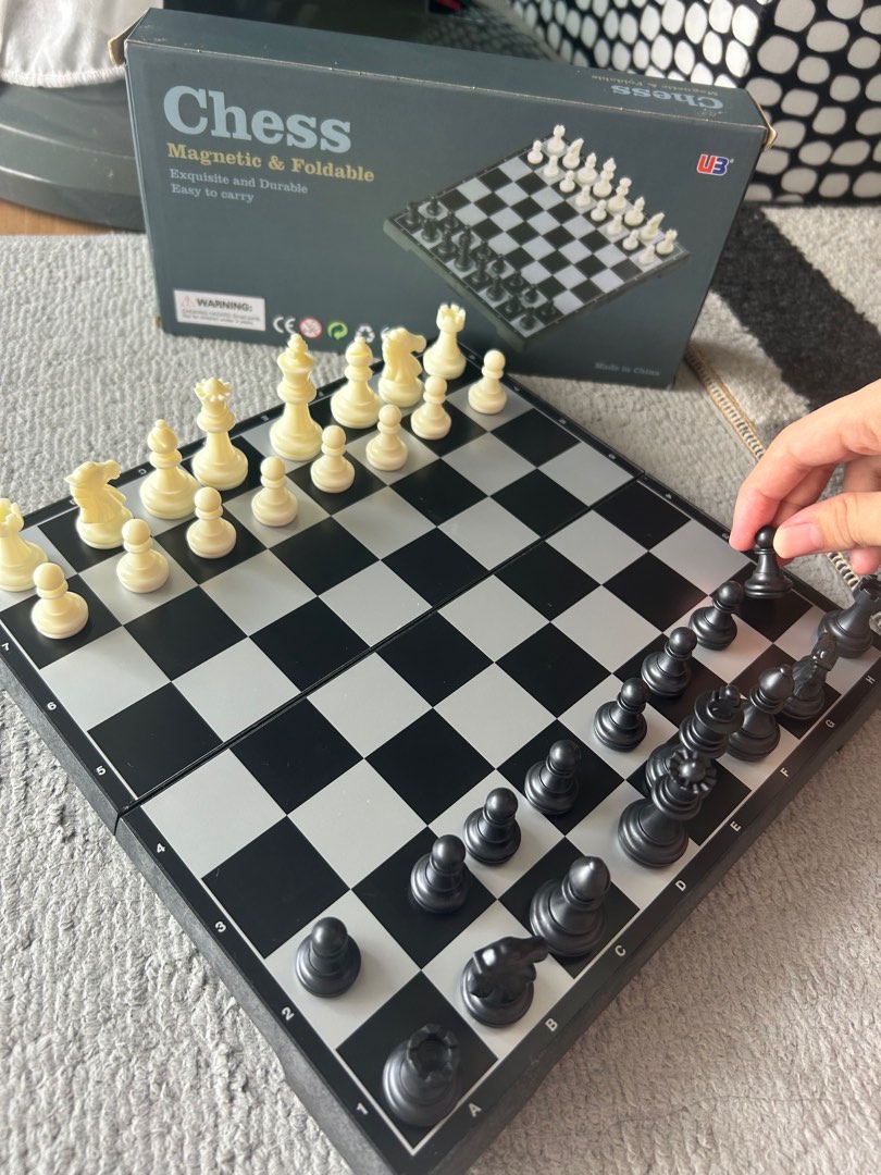 Chess Set magnetic portable board game mind checkers magnet travel size ...