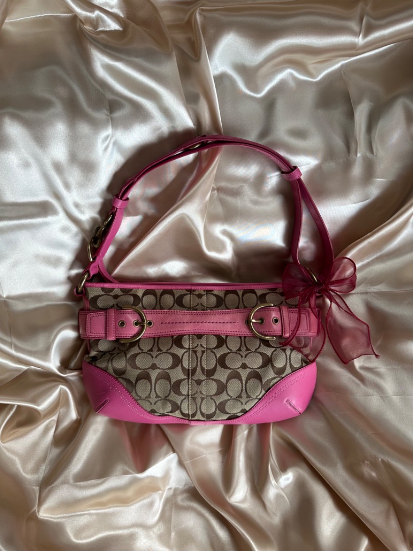 Coach Signature Pink Two-way, Women's Fashion, Bags & Wallets, Shoulder ...