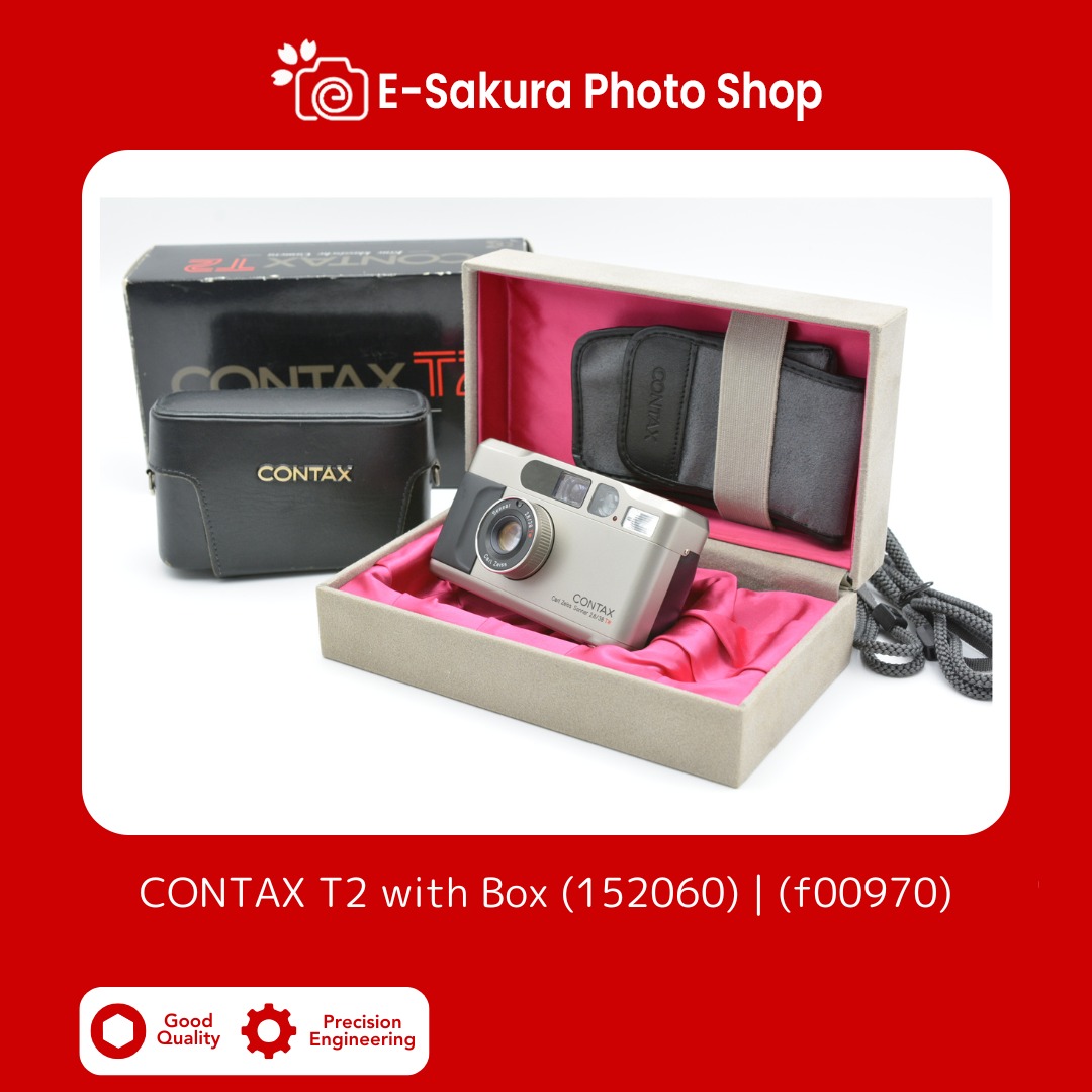 CONTAX T2 with Box (152060) | (f00970), Photography, Cameras on Carousell