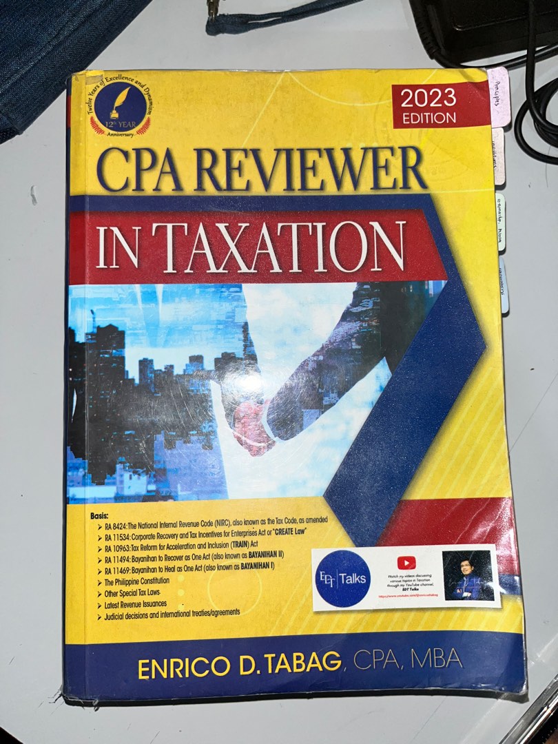 CPA Reviewer in Taxation 2023 - Enrico Tabag, Hobbies & Toys, Books ...