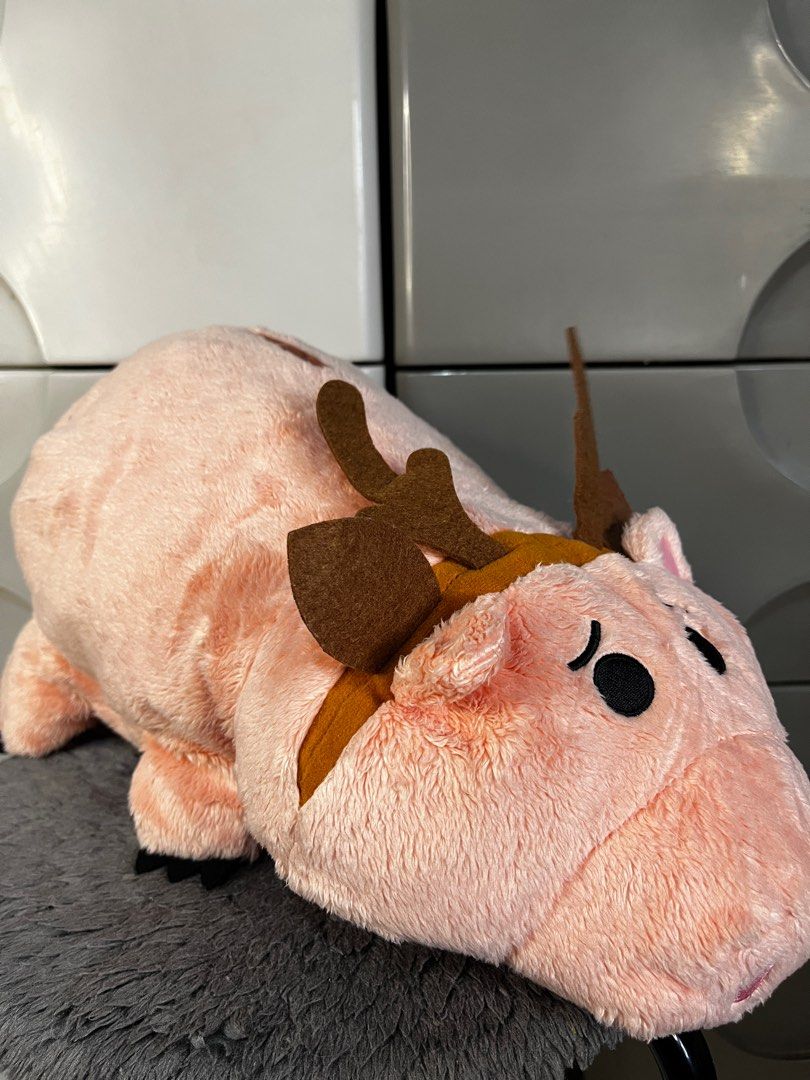 Disney Pixar Toy Story Ham The Pink Pig in Reindeer Headband Plush ...