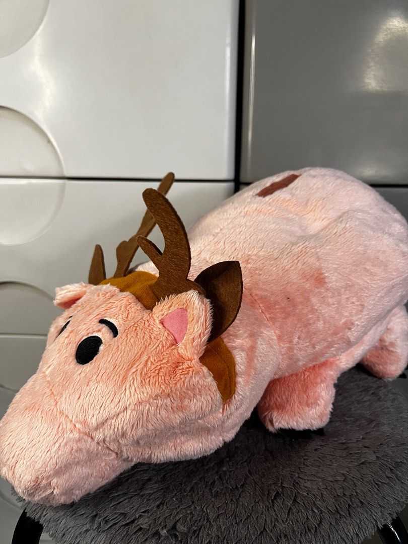 Disney Pixar Toy Story Ham The Pink Pig in Reindeer Headband Plush ...