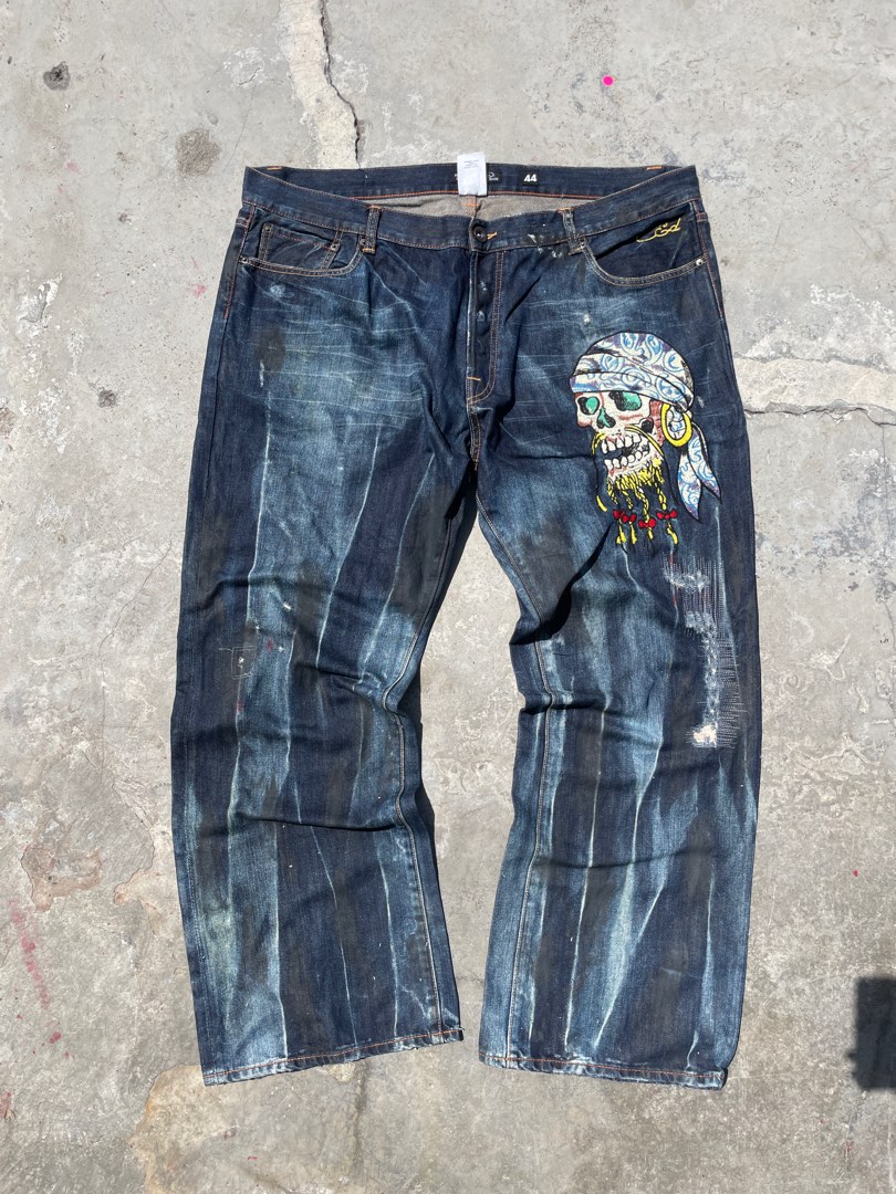 Ed Hardy pirate jean Y2K not jnco ecko piko sohk bobby gang tnc tapout ...