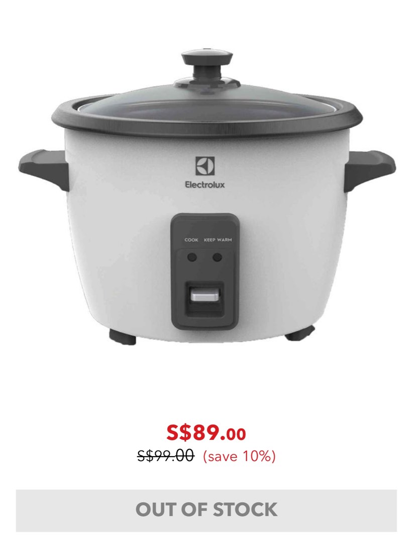 Electrolux Create 2 Rice Cooker 1.3L, TV & Home Appliances, Kitchen ...