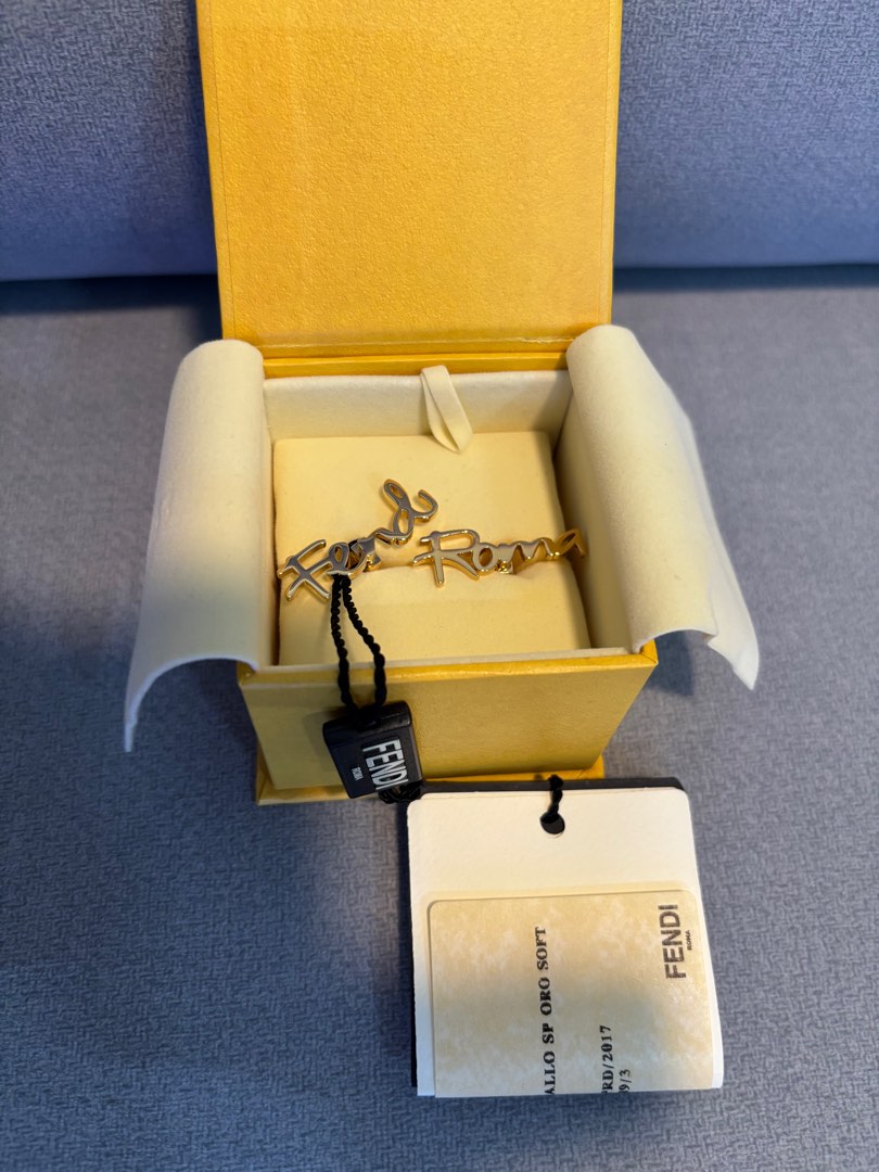 Fendi calligraphy Cuff links, Luxury, Accessories on Carousell