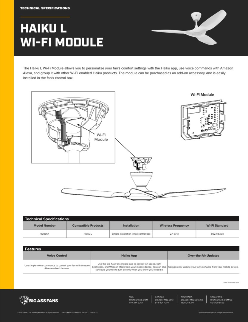 Haiku Fan L Seires - WiFi Module, Furniture & Home Living, Lighting ...
