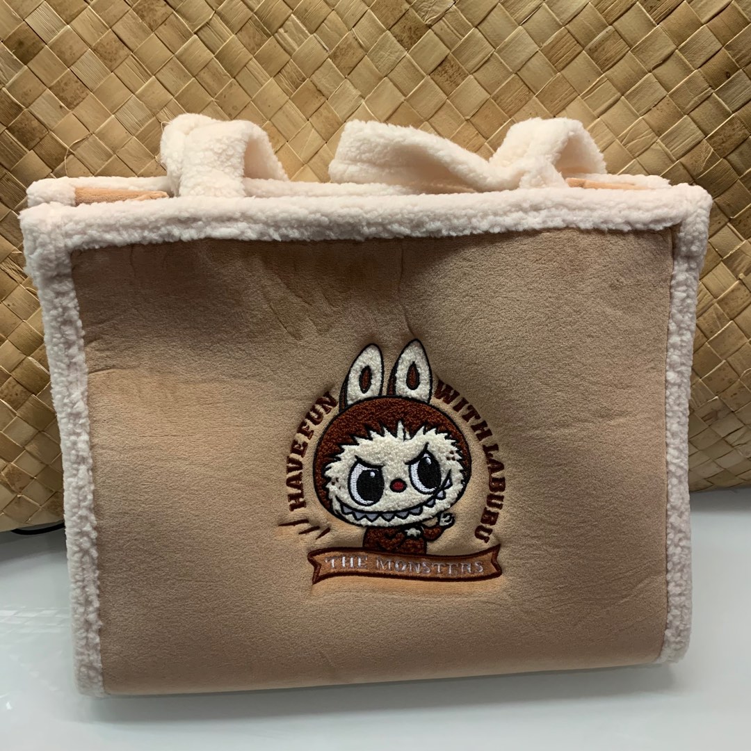 Labubu Brown Felt Bag, Women's Fashion, Bags & Wallets, Tote Bags on ...