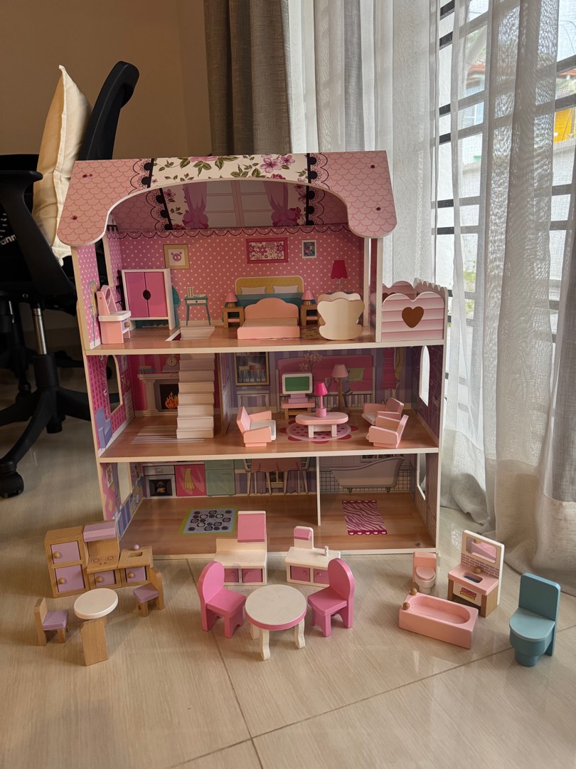 Large size doll house + additional furnitures, Hobbies & Toys, Toys ...
