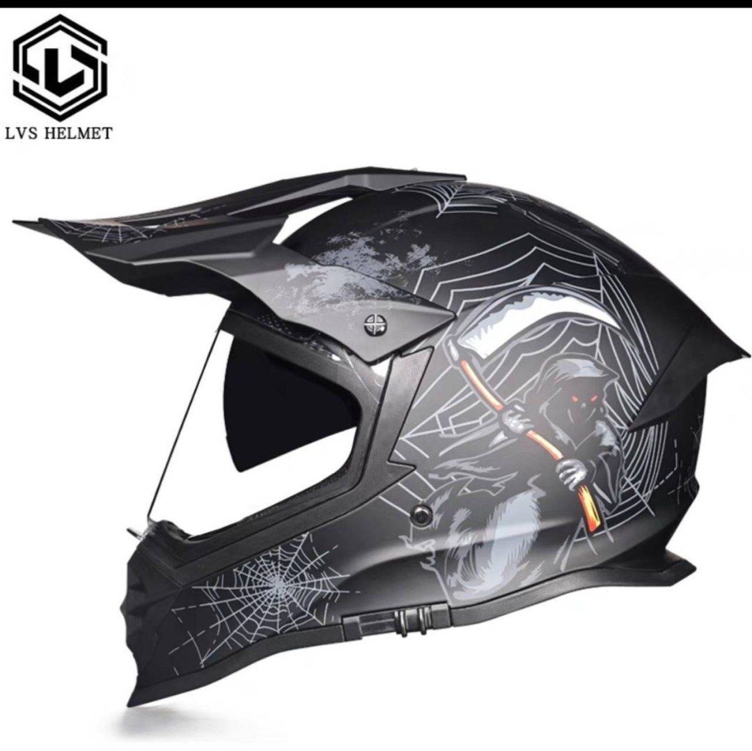 LVS off-road motorbike dual visor full face helmet with DOT certificate ...