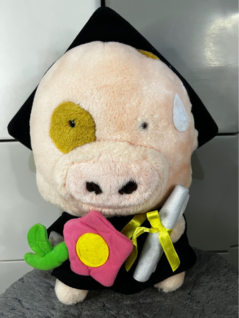 McDull Pink Pig Graduate x Graduation in Toga Vintage Plush/Stufftoy ...