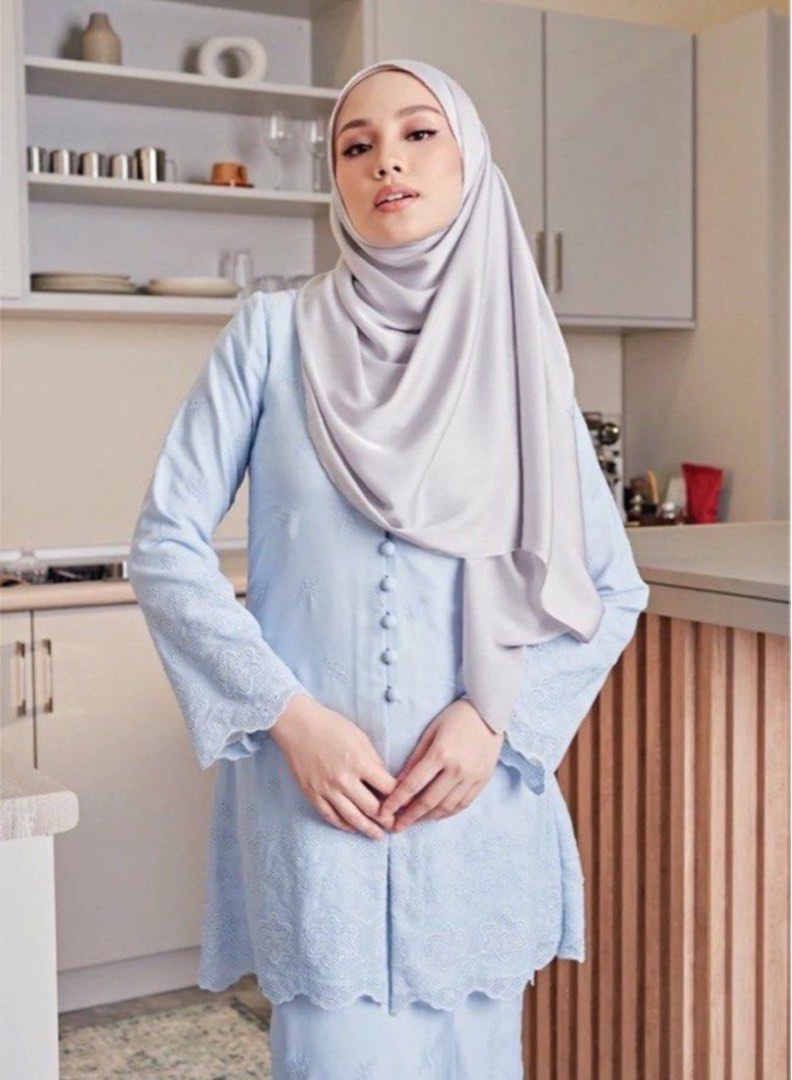 Minimalace Daira Baby Blue, Women's Fashion, Muslimah Fashion, Baju ...