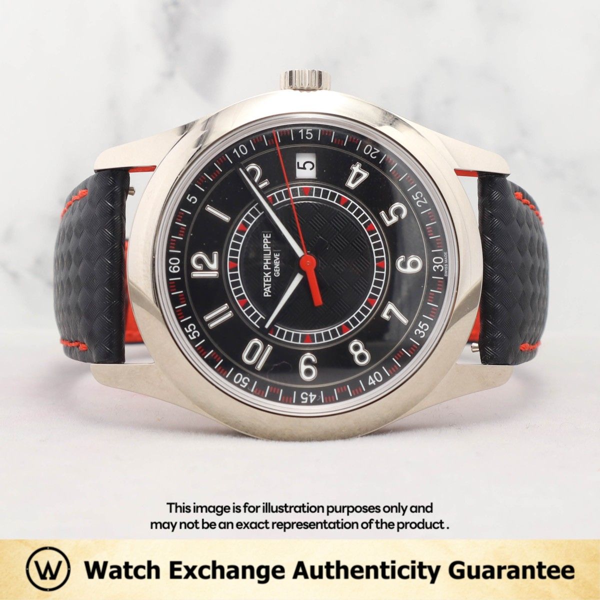 Mint May 2023 Patek Philippe Calatrava Leather 6007G-010 PP Black and Red Dial Z12498, Luxury ...