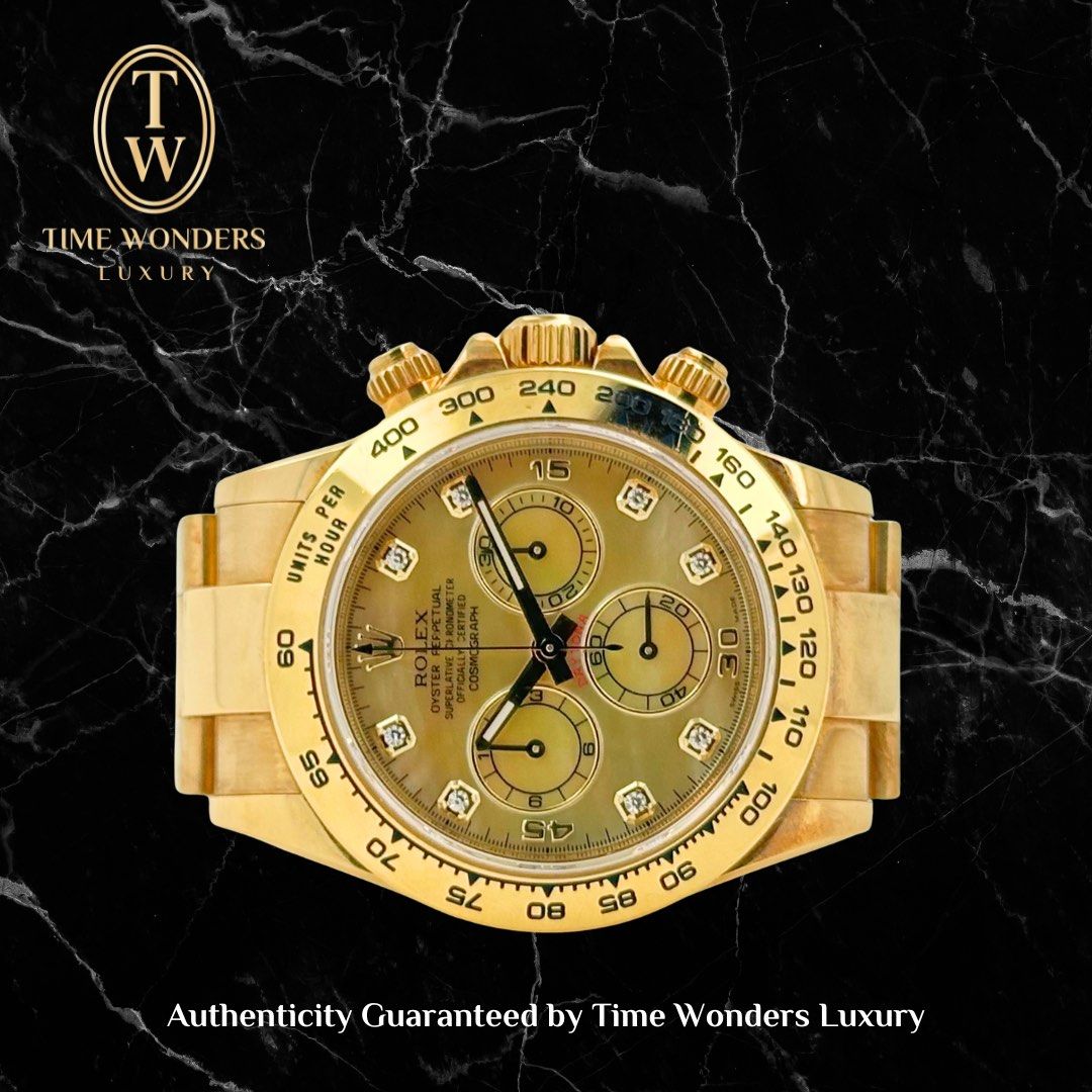 Mint Watch Only Rolex Daytona Full Yellow Gold Mother of Pearl MOP ...