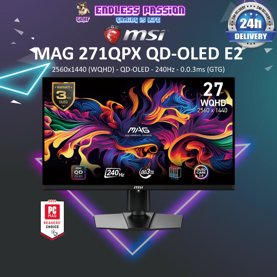MSI MAG 271QPX QD-OLED E2 Gaming Monitor, Computers & Tech, Parts ...