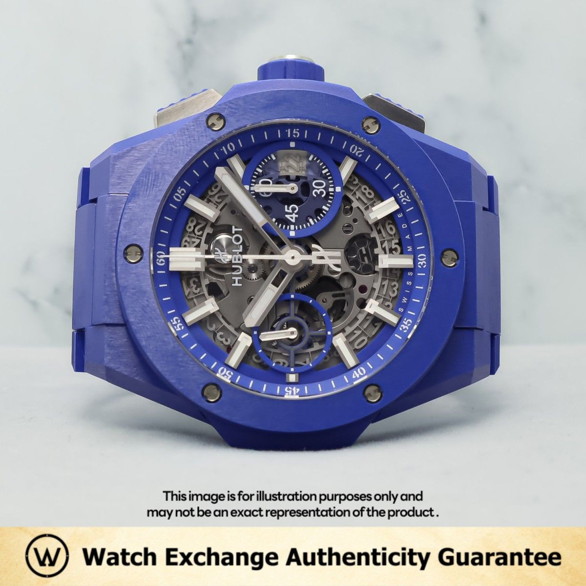 New Sep 2024 Hublot Big Bang Integral Blue Indigo Bracelet 451.EX.5129.EX Skeletonized Dial ...