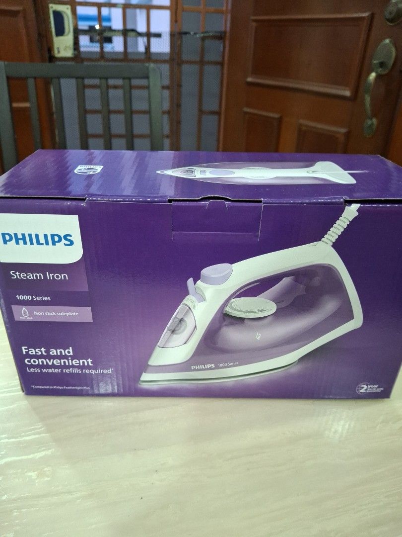 Philips Steam Iron 1000 series 1800w, kill 99.99% bacteria, brand new ...