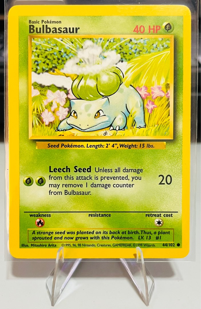 Pokemon Base Set - Bulbasaur (44/102), Hobbies & Toys, Toys & Games on ...