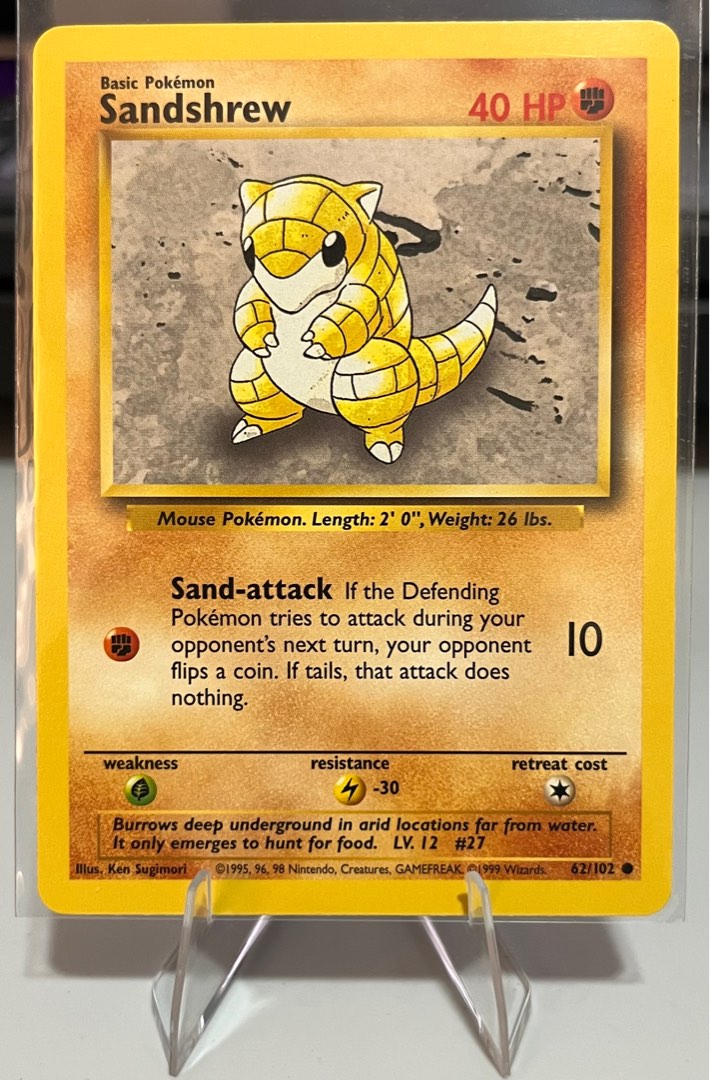 Pokemon Base Set - Sandshrew (62/102), Hobbies & Toys, Toys & Games on ...