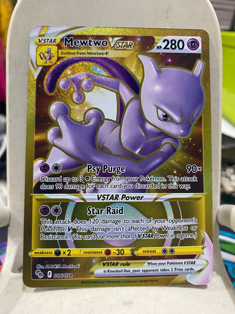 Pokemon Card - Mewtwo VSTAR Secret Rare Pokemon GO 086/078, Hobbies ...