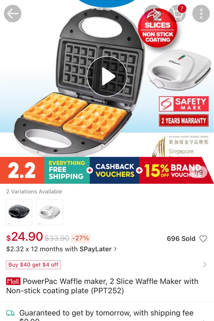 PowerPac Waffle Maker, TV & Home Appliances, Kitchen Appliances, Other ...