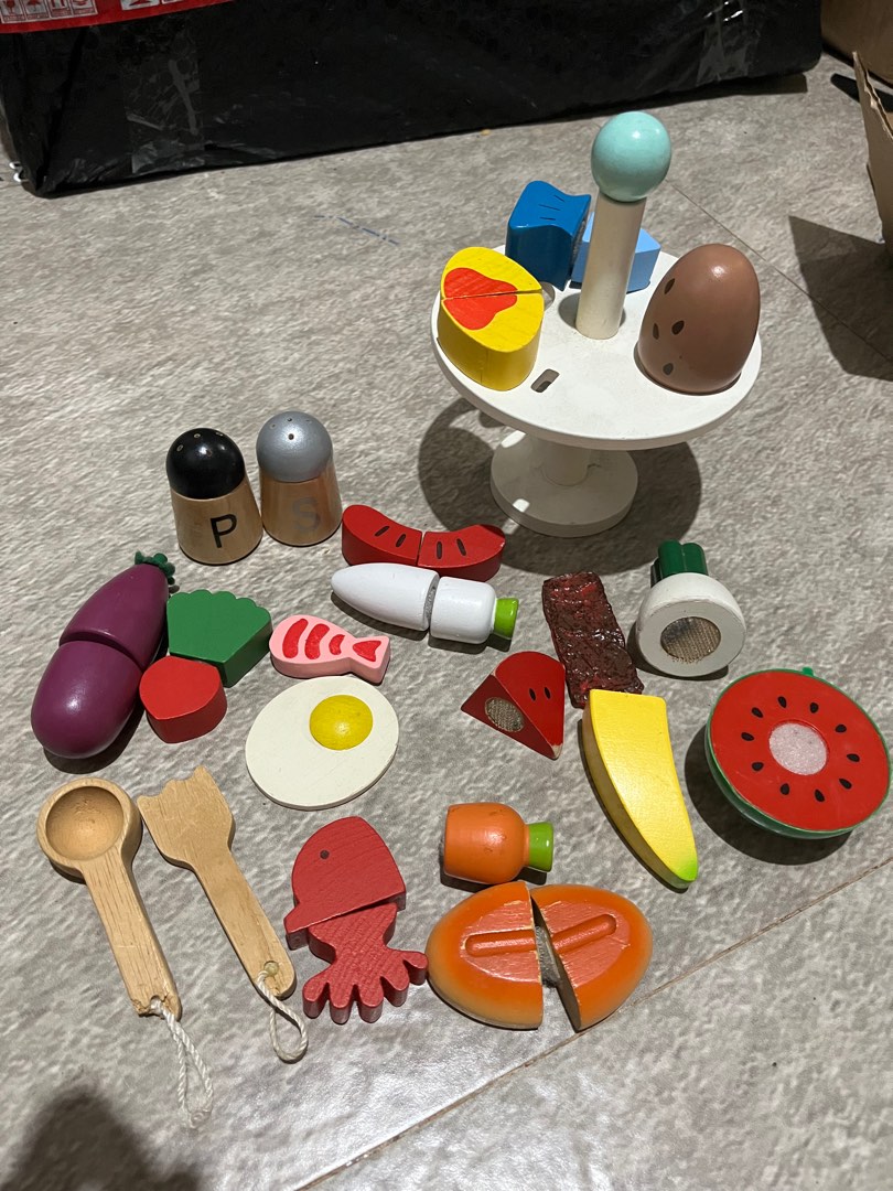 Pretend and Play Wooden foodies W/ cupc, Hobbies & Toys, Toys & Games ...