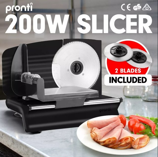 Pronti 200W Deli and Food Electric Meat Slicer Blades Processor Cutter ...