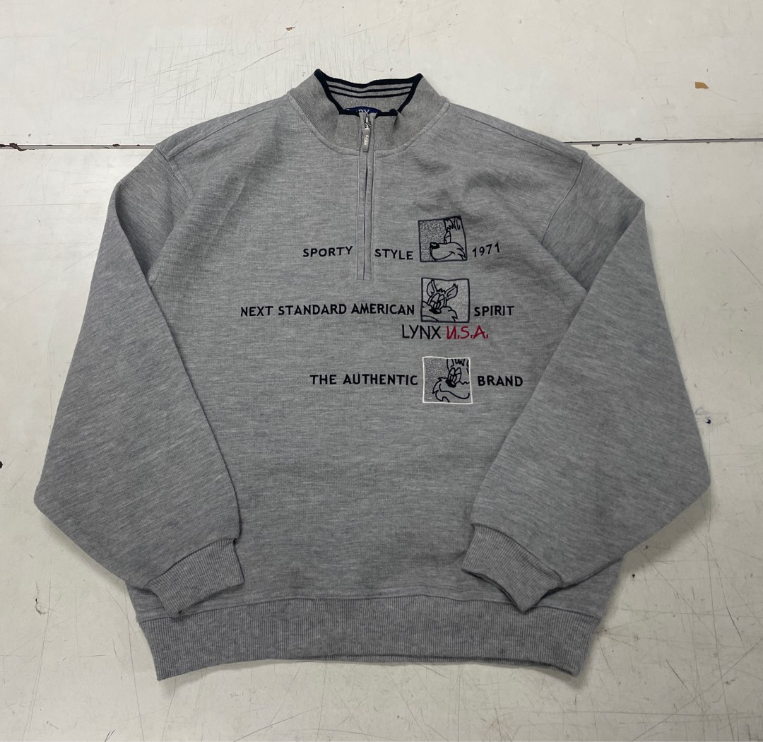 Rare vintage halzipper lynx usa grey medium in good condition, Men's ...