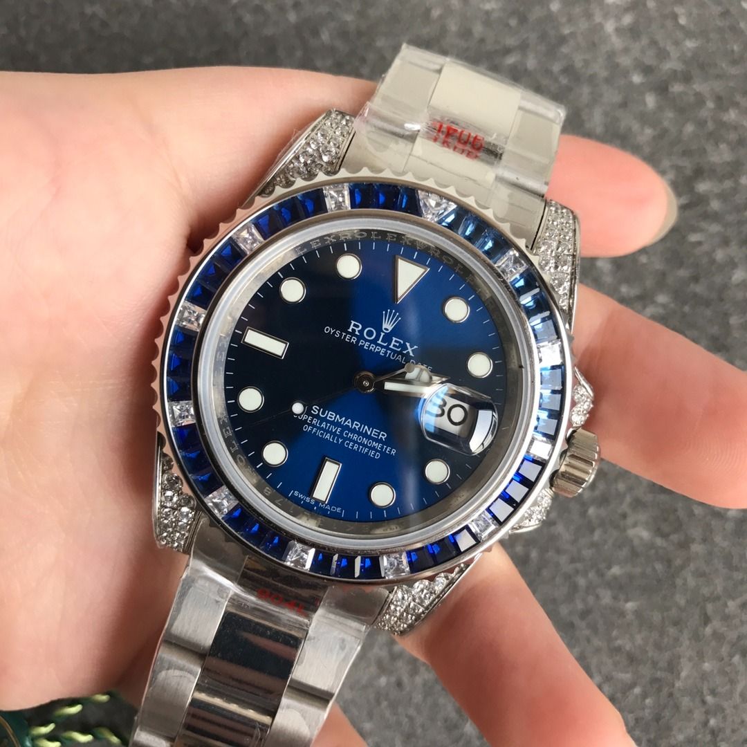Rolex SUB Submariner rear diamond customized version, watch size 40mm ...