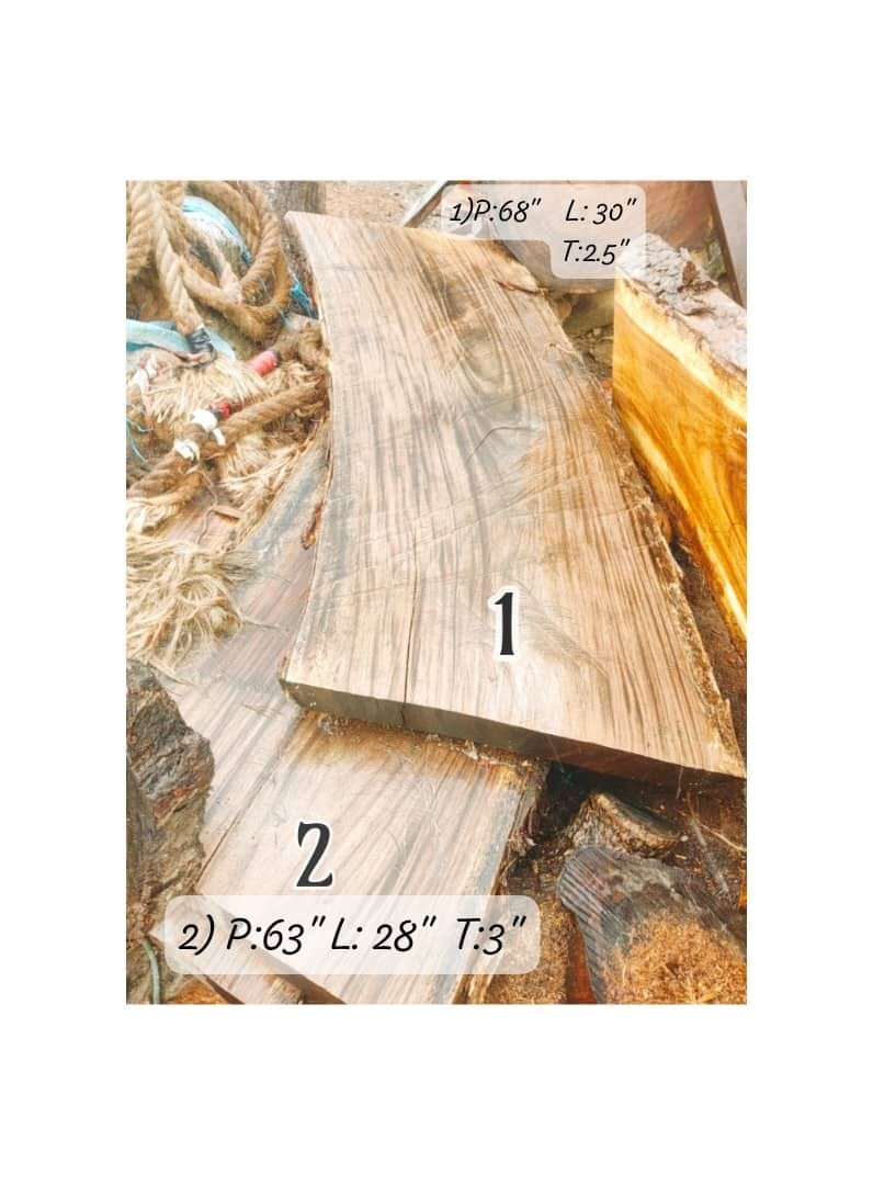 SLAB SOLID WOOD RAINTREE, Furniture & Home Living, Furniture, Tables ...