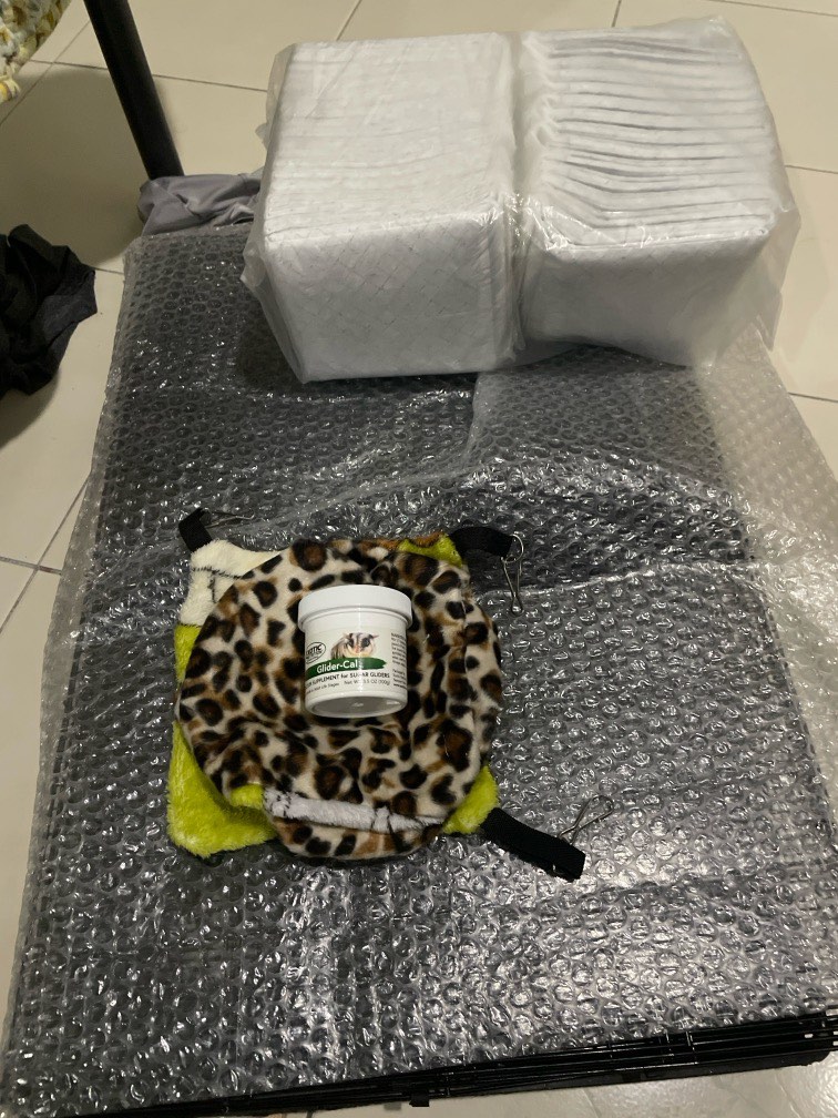 Sugar glider cage + calcium + charcoal premium pee pad, Pet Supplies ...
