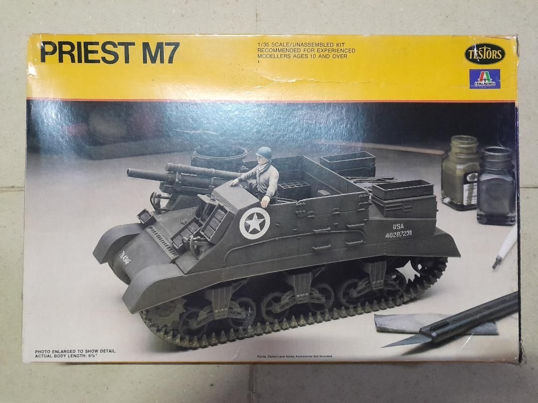 TESTORS / ITALERI 1/35 Scale M7 PRIEST SP Gun Plastic Model Kit ...