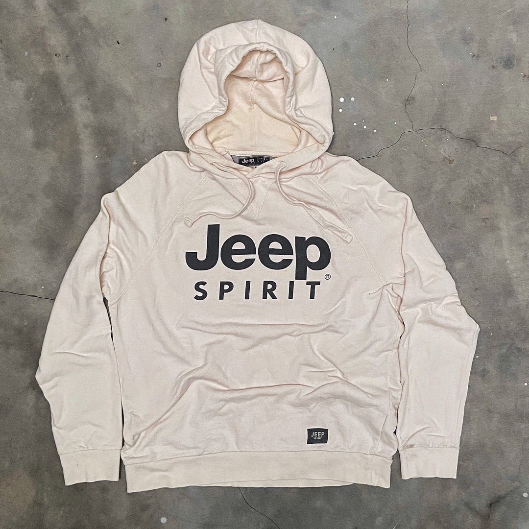 Thrift | Jeep Spirit Broken White Hoodie Jacket Jaket Putih Sport STM ...
