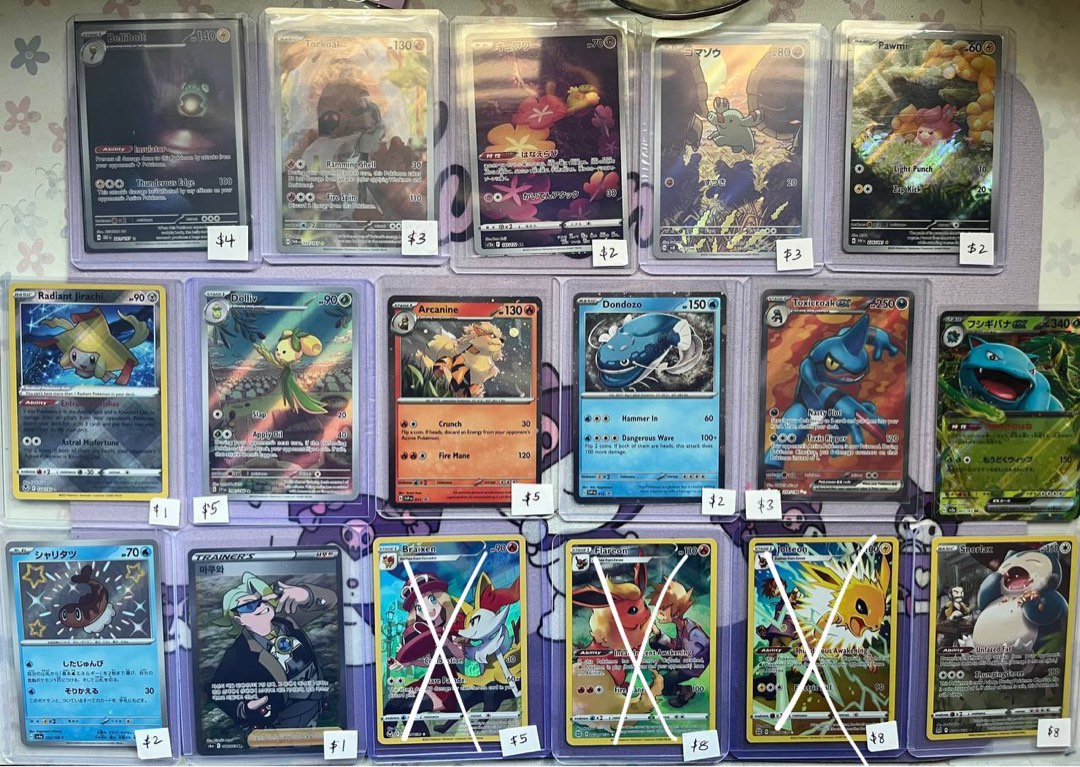 wts pokemon tcg assorted jap & eng cards braixen snorlax flareon ...