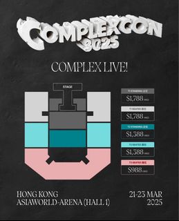 Complexcon 2025 3月23 NJZ T1 T2 T3, 門票＆禮券, 活動門票 - Carousell